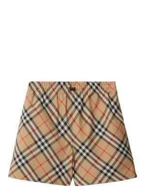 Burberry Check Twill Drawcord Shorts - Sand