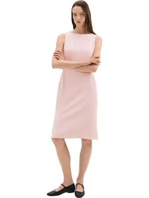 Theory Flared Crepe Dress Blush