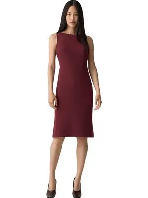 Theory Flared Crepe Dress - Grenache