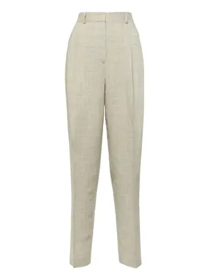 TOTEME Pleated Tailored Straight Pants - Neutrals