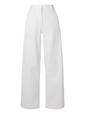 Another Tomorrow Mid-rise Straight-leg Jeans - White