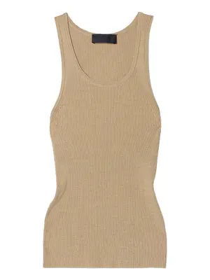 NILI LOTAN Lottie Ribbed Silk Tank - Neutrals