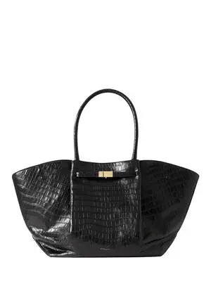 DEMELLIER Net Sustain New York Croc-effect Leather Tote - Black