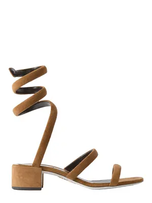 Rene Caovilla Cleo Suede Sandals - Brown