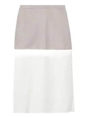 FERRAGAMO Layered Knitted Midi Skirt - White
