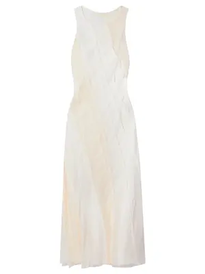 JASON WU Paneled Silk-crepe And Chiffon Midi Dress - Off-white