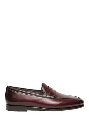 Santoni Carlos Slip-On Penny Loafers Red