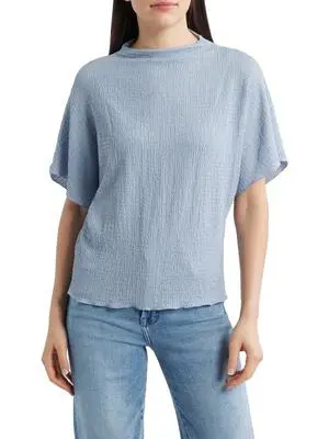 Vince Camuto Textured Mock Neck Top - Sky