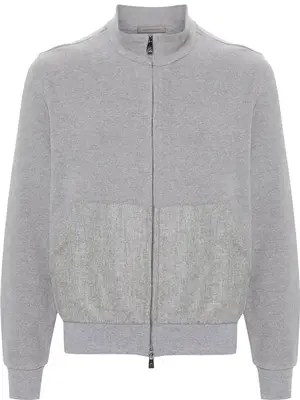Corneliani Mock-neck Zip-up Sweatshirt - Grey