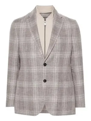 Corneliani Layered Single-breasted Blazer - Brown