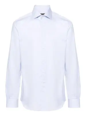 Corneliani Pointed-collar Cotton Shirt - Blue