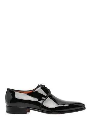 Santoni Leather Derby Shoes - Black