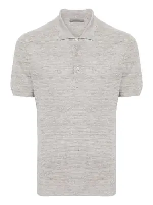 Corneliani Short-sleeve Knitted Polo Shirt - Grey