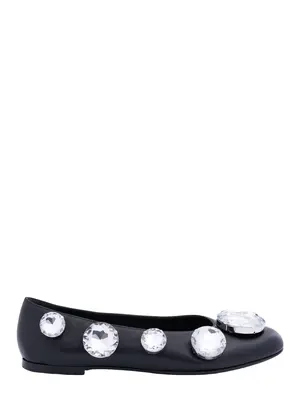 AREA Crystal-embellished Ballerina Shoes - Black
