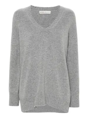 MODES Fine-knit V-neck Jumper - Grey