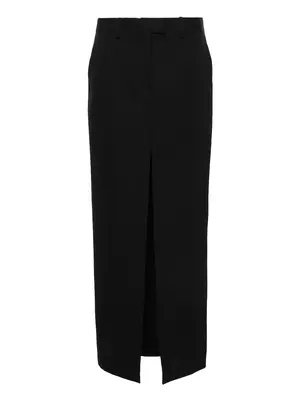 MODES Wool Midi Skirt - Black