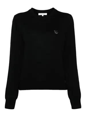 Maison Kitsuné Fox Appliqué Jumper - Black