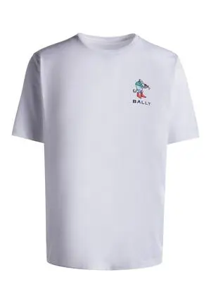 Bally Logo-embroidered Cotton T-shirt - White