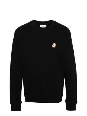 Maison Kitsuné Fox-motif Cotton Sweatshirt - Black