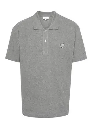 Maison Kitsuné Fox-motif Polo Shirt - Grey