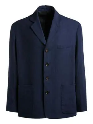 Bally Single-breasted Linen Blazer - Blue
