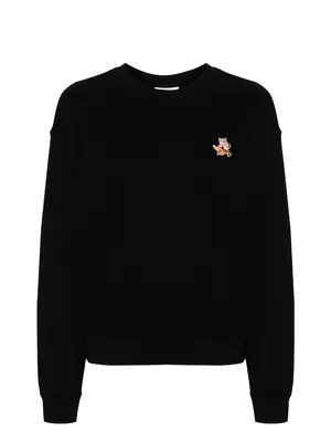Maison Kitsuné Fox-appliqué Sweatshirt - Black