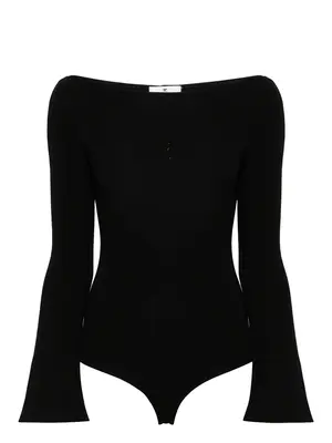 COURREGES Zip-detail Jersey Bodysuit - Black