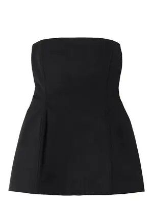 Magda Butrym Grain De Poudre Cotton Bustier Top - Black