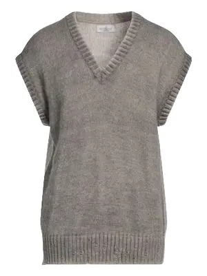 BELLWOOD Knitted V-neck Top - Grey