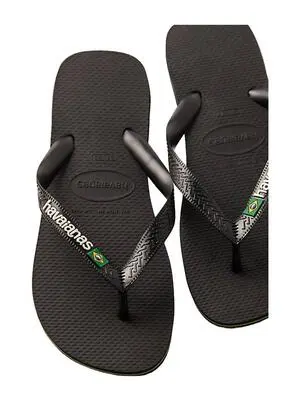 Havaianas Brazil Flip Flops - Black Logo