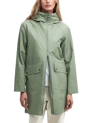 Barbour Heron Long Line Waterproof Jacket Bay Leaf