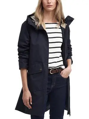 Barbour Heron Long Line Waterproof Jacket - Dark Navy