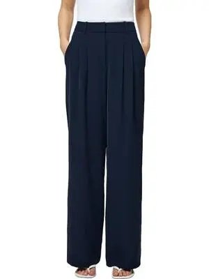 French Connection Harrie Wide Leg Suiting Pants - Marine