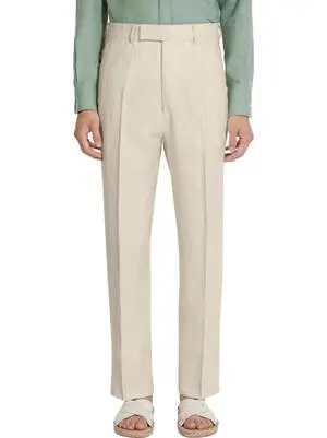Zegna Oasi Linen Trousers - Iuta Beige