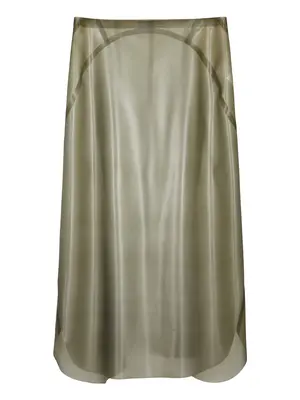 Alaïa Printed Sheer Latex Midi Skirt - Grey