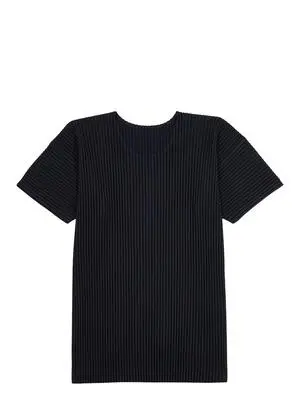 Issey Miyake Pleated T-shirt - Navy