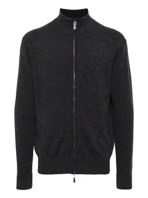 N.peal Knightsbridge Zip-front Cashmere Jumper - Grey
