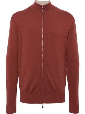 N.peal Knightsbridge Zip-up Cardigan - Red