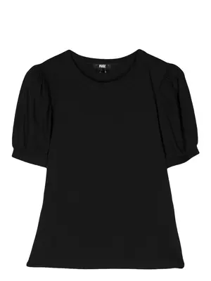 Paige Puff-sleeve T-shirt - Black