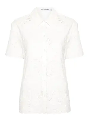 SELF-PORTRAIT Self-Portrait Broderie-Anglaise Cotton Shirt