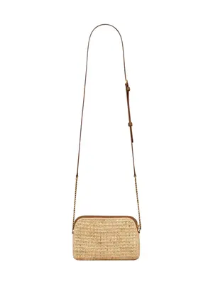 SAINT LAURENT Gaby Raffia Crossbody Bag