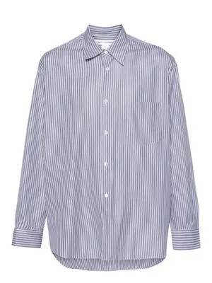 Comme Des Garçons Striped Cotton Shirt - Blue