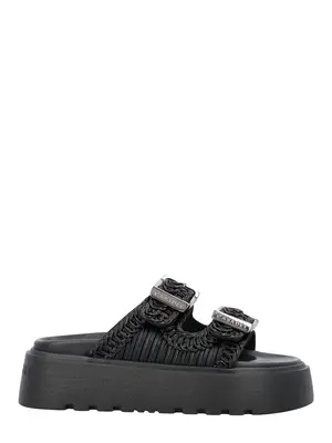 Casadei Birky Ale Flatform Slides - Black