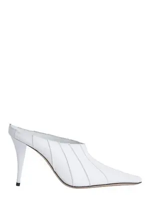 By Far Trish 100mm Leather Mules - White