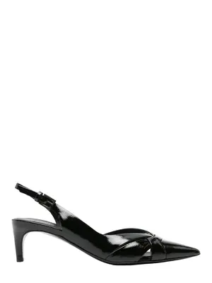 DEL CARLO 60mm Slingback Leather Sandals - Black