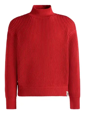 Bally High-neck Ribbed-knit Jumper - Red
