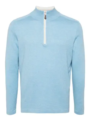 N.peal Salcombe Half-zip Cotton-cashmere Jumper - Blue