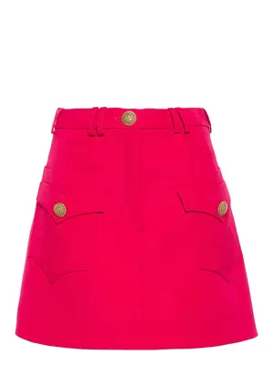 Balmain Lion Engraved-buttons Mini Skirt - Pink
