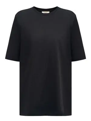 12 STOREEZ Cotton Crew-neck T-shirt - Black