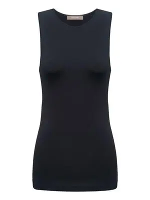 12 STOREEZ Crew-neck Stretch Tank Top - Black